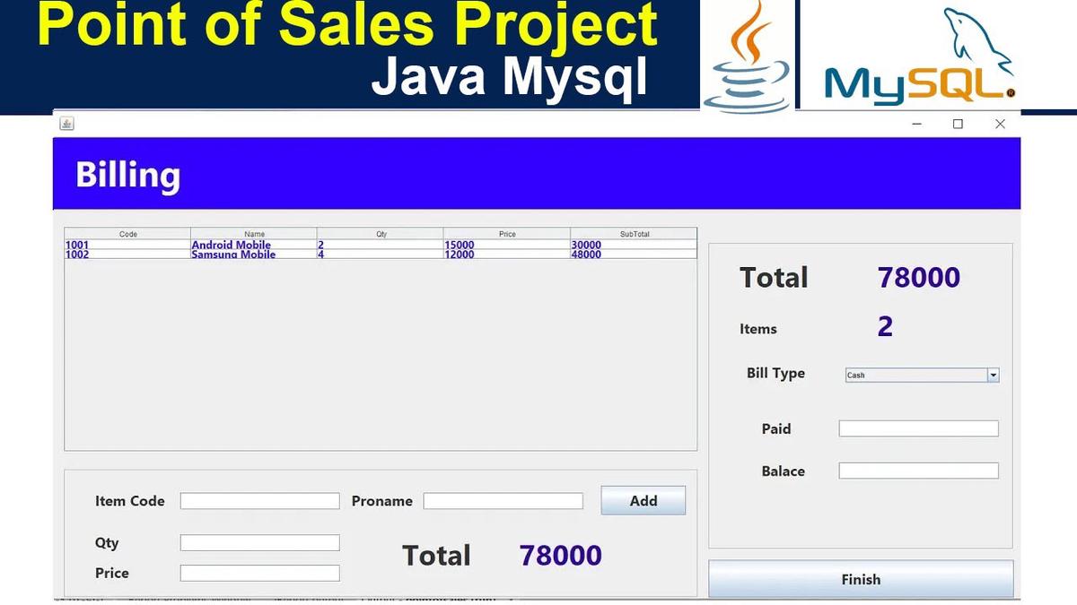 Point of Sales Complete Project Using Java Mysql