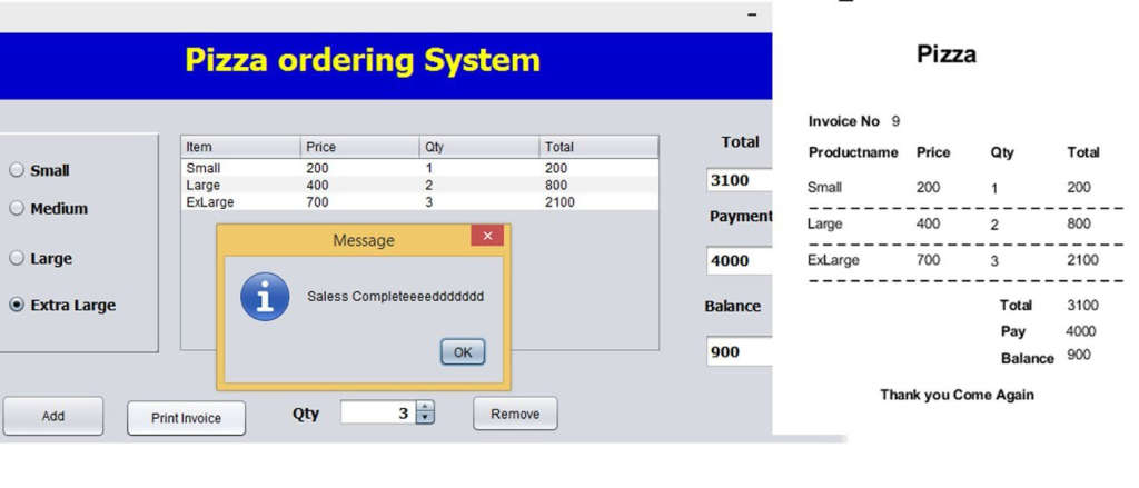 Pizza Ordering System in Java with Print Receipt - Tutusfunny