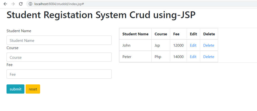 JSP CRUD tutorial - Tutusfunny