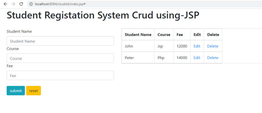 JSP CRUD tutorial - Tutusfunny
