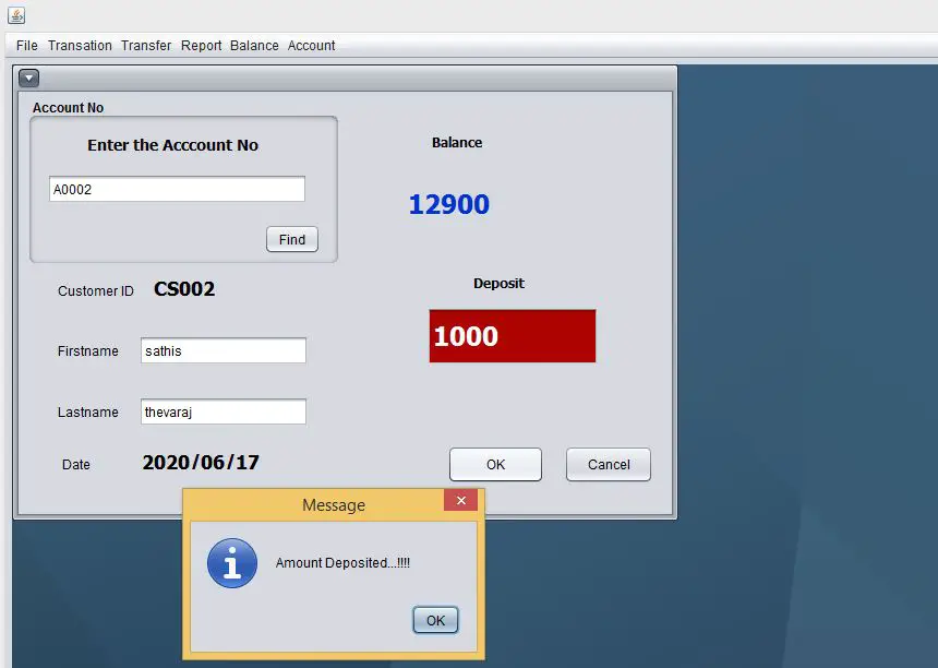 Banking Management System using Java and mysql - Tutusfunny