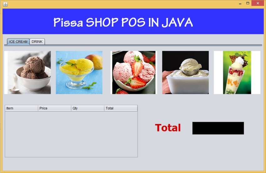 Icecream Shop Pos System using Java - Tutusfunny