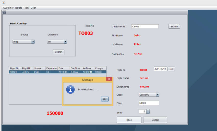 Airline Reservation System using Java - Tutusfunny