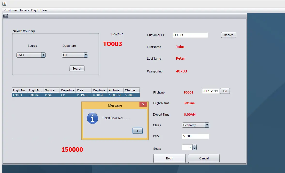 Airline Reservation System using Java - Tutusfunny