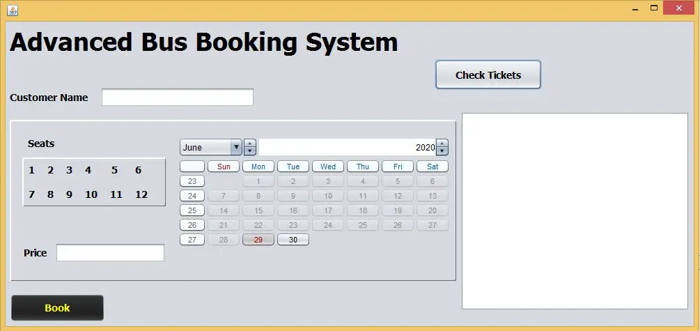 Advance Bus Ticket Booking System in Java Mysql - Tutusfunny