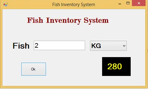 Fish inventory system using C#.net - Tutusfunny