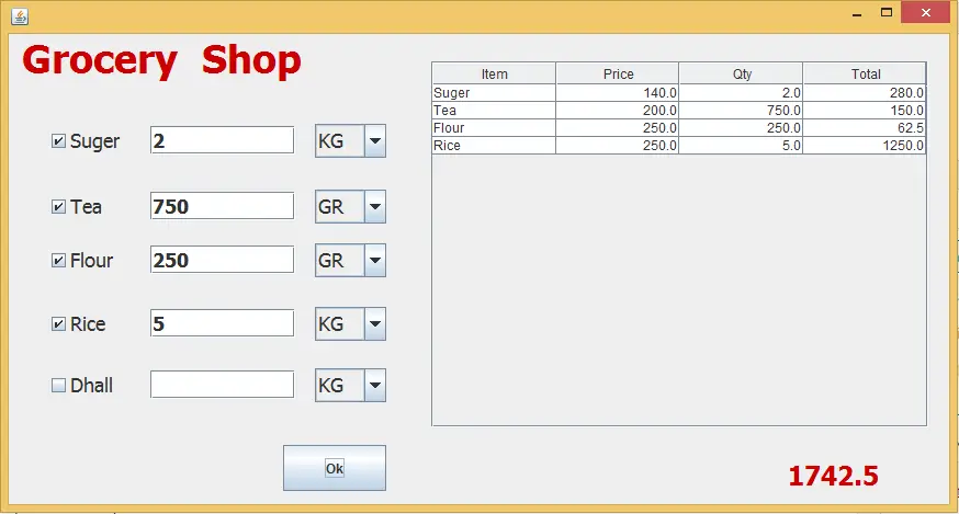 Grocery Shop Inventory Using Java - Tutusfunny