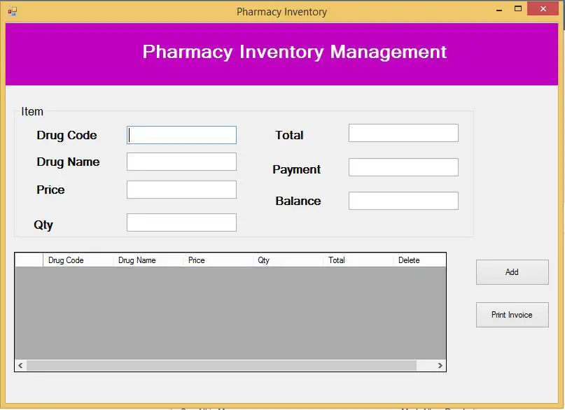 Pharmacy Inventory Management System C#.Net - Tutusfunny