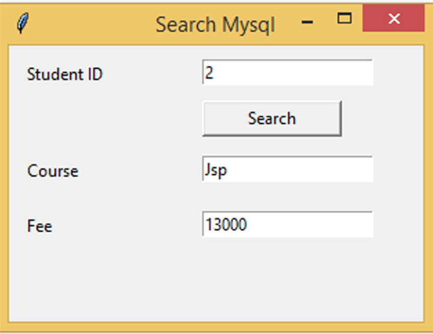 Search Using Python Tkinter Mysql Tutusfunny