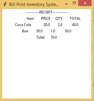 Inventory System using Python with Bill Receipt - Tutusfunny
