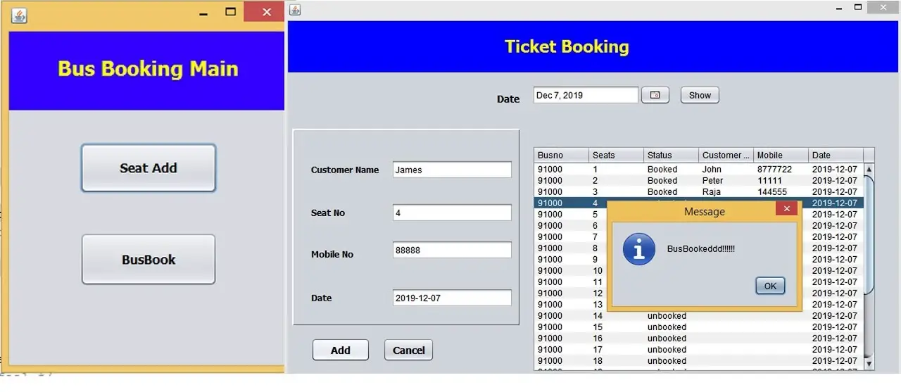 Bus Booking System Project Using Java and Mysql - Tutusfunny