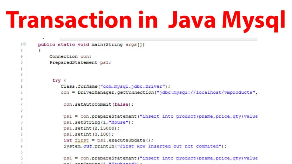 Transaction Using Java Mysql Tutusfunny
