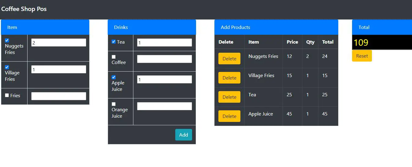 CoffeeShop Inventory Management System using Php - Tutusfunny