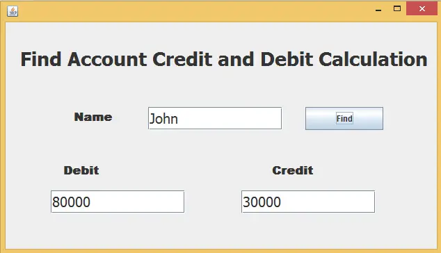 Credit And Debit Calculation Using Java Mysql Tutusfunny 