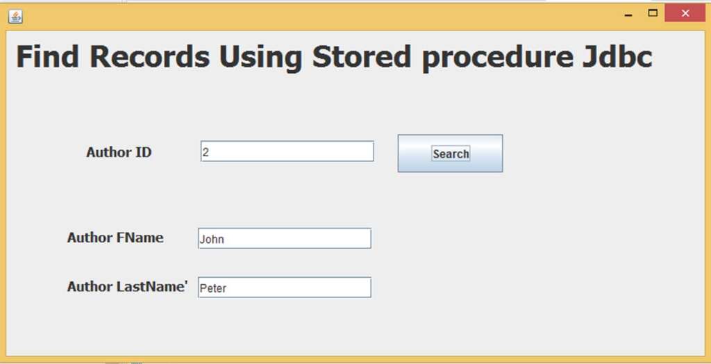 JDBC Example for Calling Stored Procedures GUI - Tutusfunny JDBC Example for Calling Stored Procedures GUI - Tutusfunny