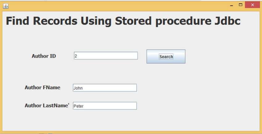 JDBC Example for Calling Stored Procedures GUI - Tutusfunny JDBC Example for Calling Stored Procedures GUI - Tutusfunny