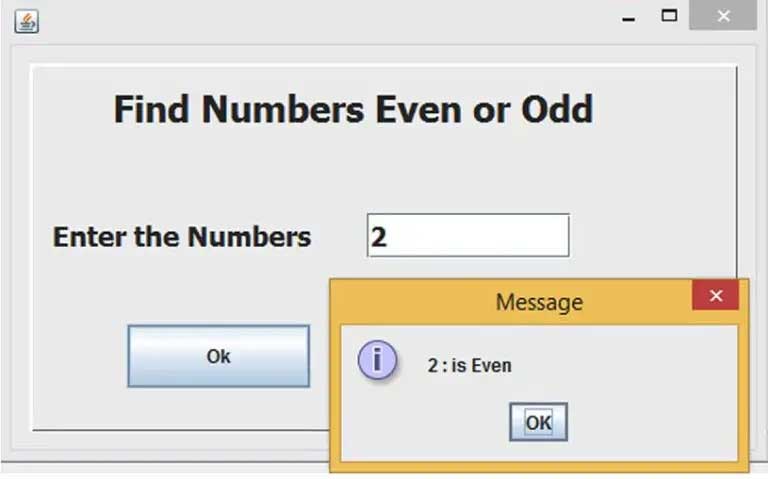 How to Find Odd or Even Numbers using Java Swing - Tutusfunny