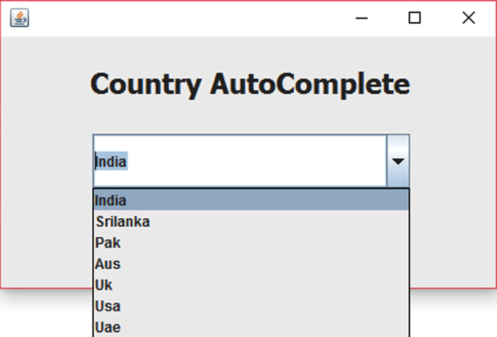 Autocomplete ComboBox using Java - Tutusfunny Autocomplete ComboBox using Java - Tutusfunny