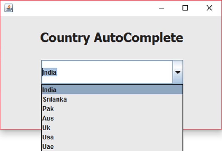 Autocomplete Combobox Using Java Tutusfunny