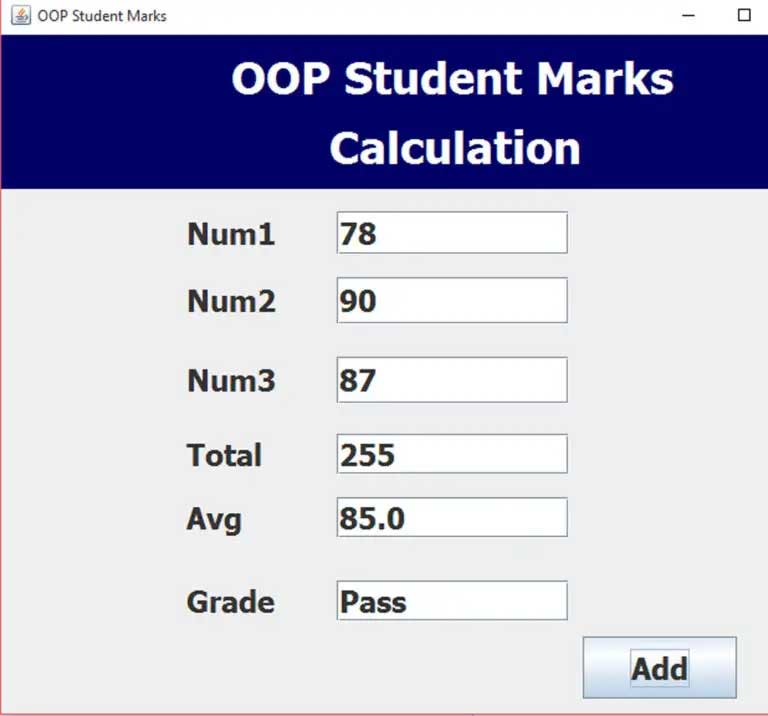 Java OOPS Student Marks Calculation System - Tutusfunny Java OOPS Student Marks Calculation System - Tutusfunny