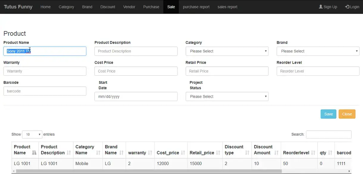 Php Ajax Point Of Sales System Tutusfunny