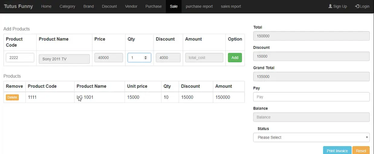 Php Ajax Point Of Sales System Tutusfunny