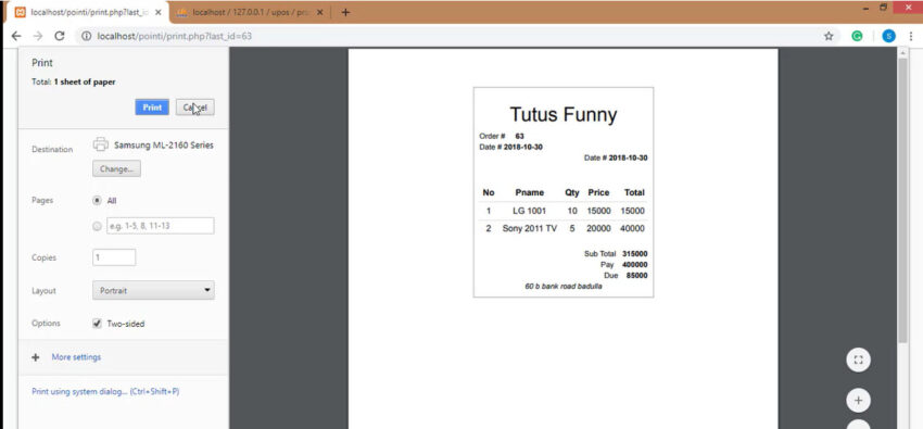 PHP Ajax Point of Sales System - Tutusfunny