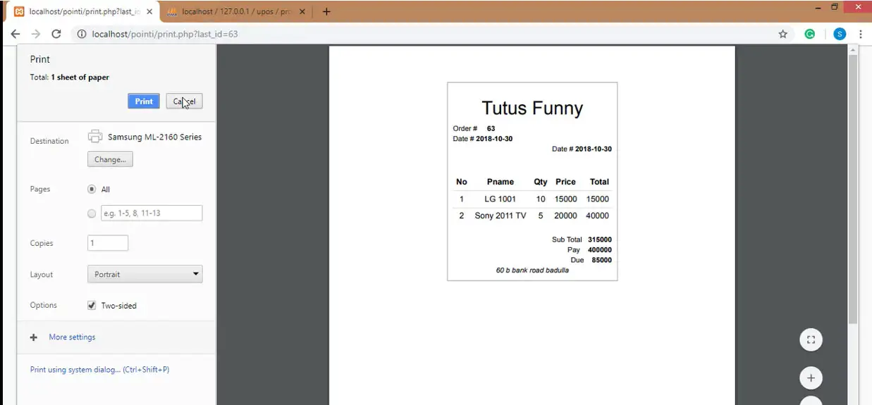 PHP Ajax Point of Sales System - Tutusfunny