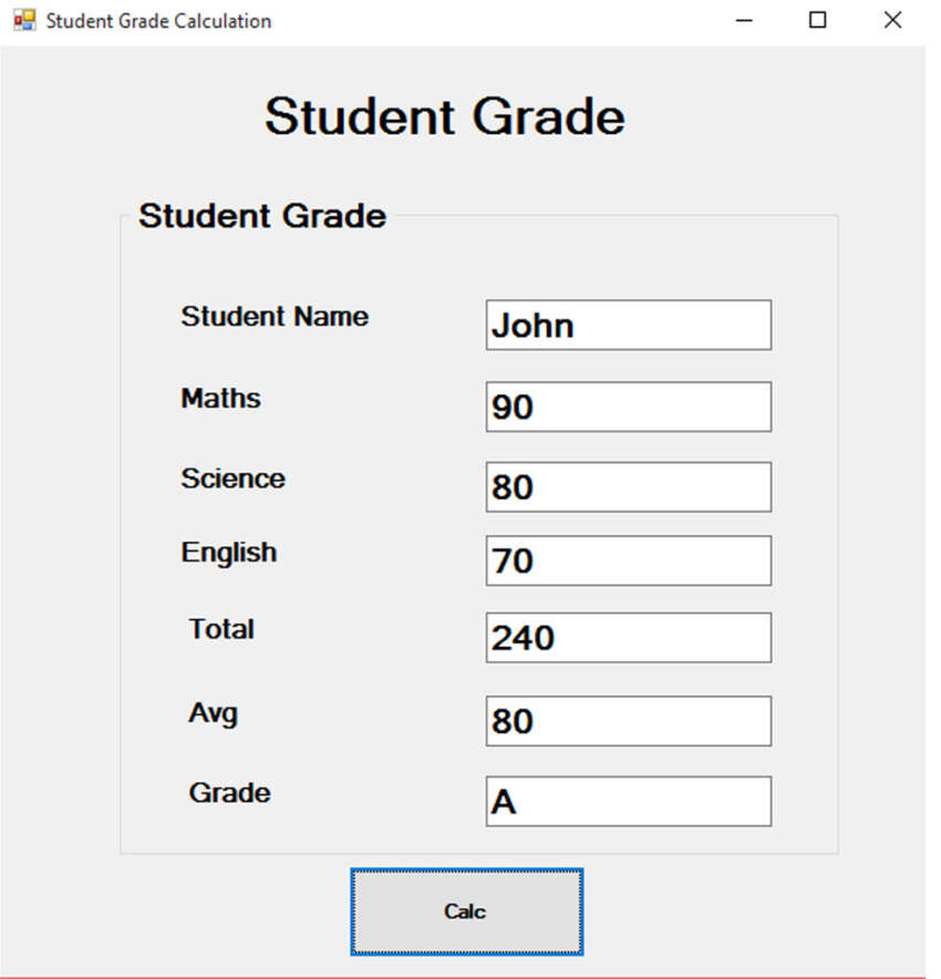 Student Grade Calculation using C#.net - Tutusfunny Student Grade Calculation using C#.net - Tutusfunny