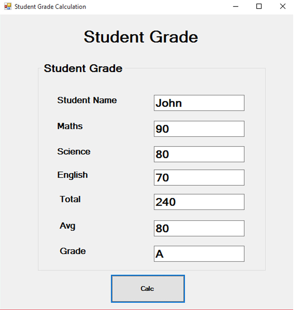 Student Grade Calculation using C#.net - Tutusfunny Student Grade Calculation using C#.net - Tutusfunny