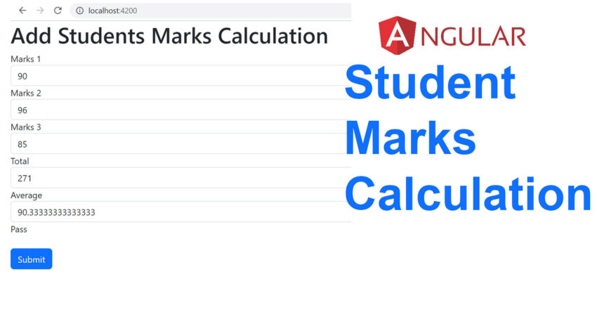How to do the student mark calculation in Angular - Tutusfunny