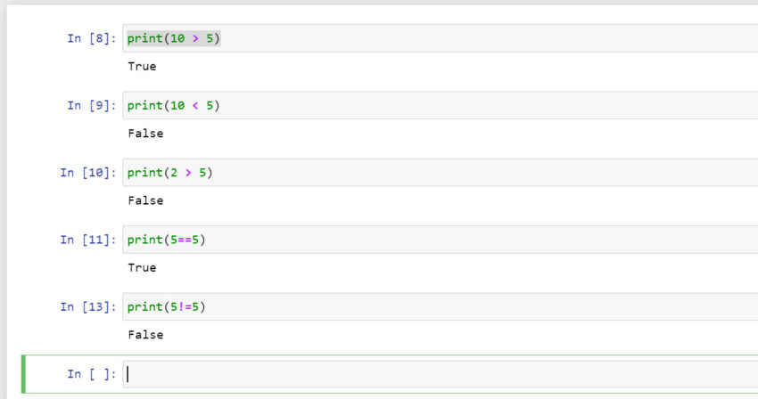 Relational operators in python - Tutusfunny