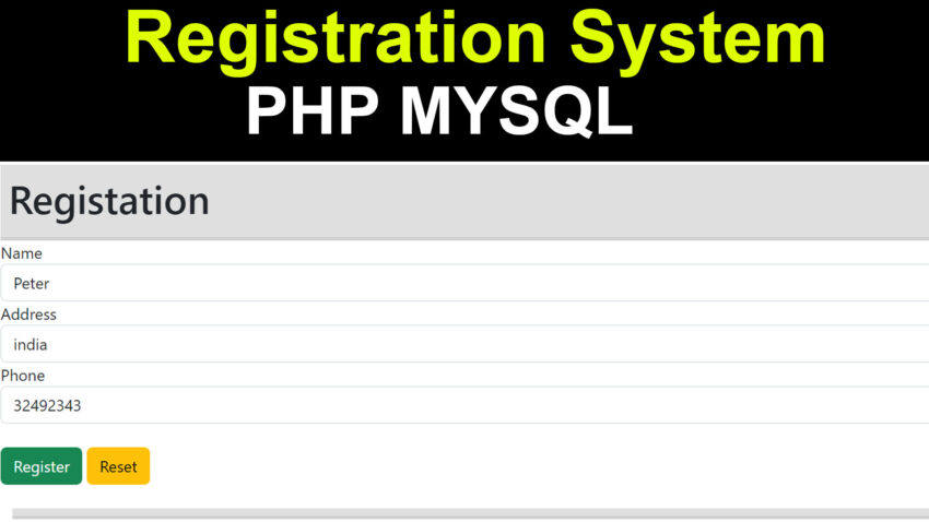 Registration System Using Php Mysql Tutusfunny