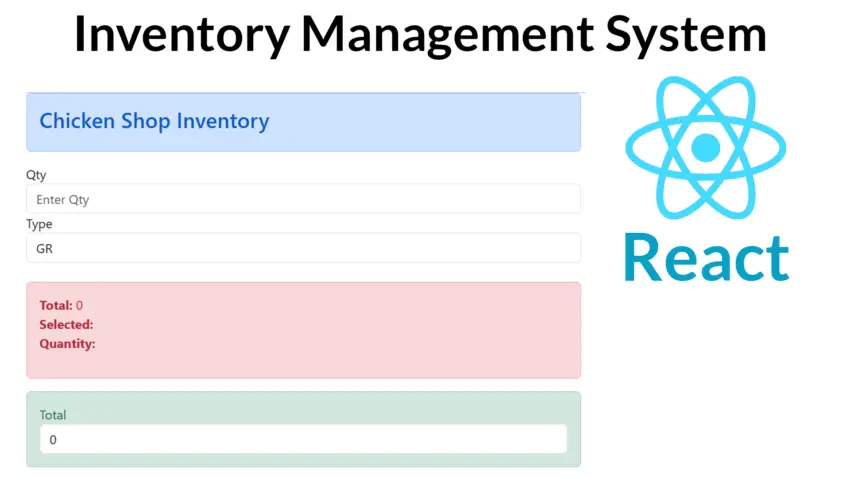 Inventory Management App in React - Tutusfunny