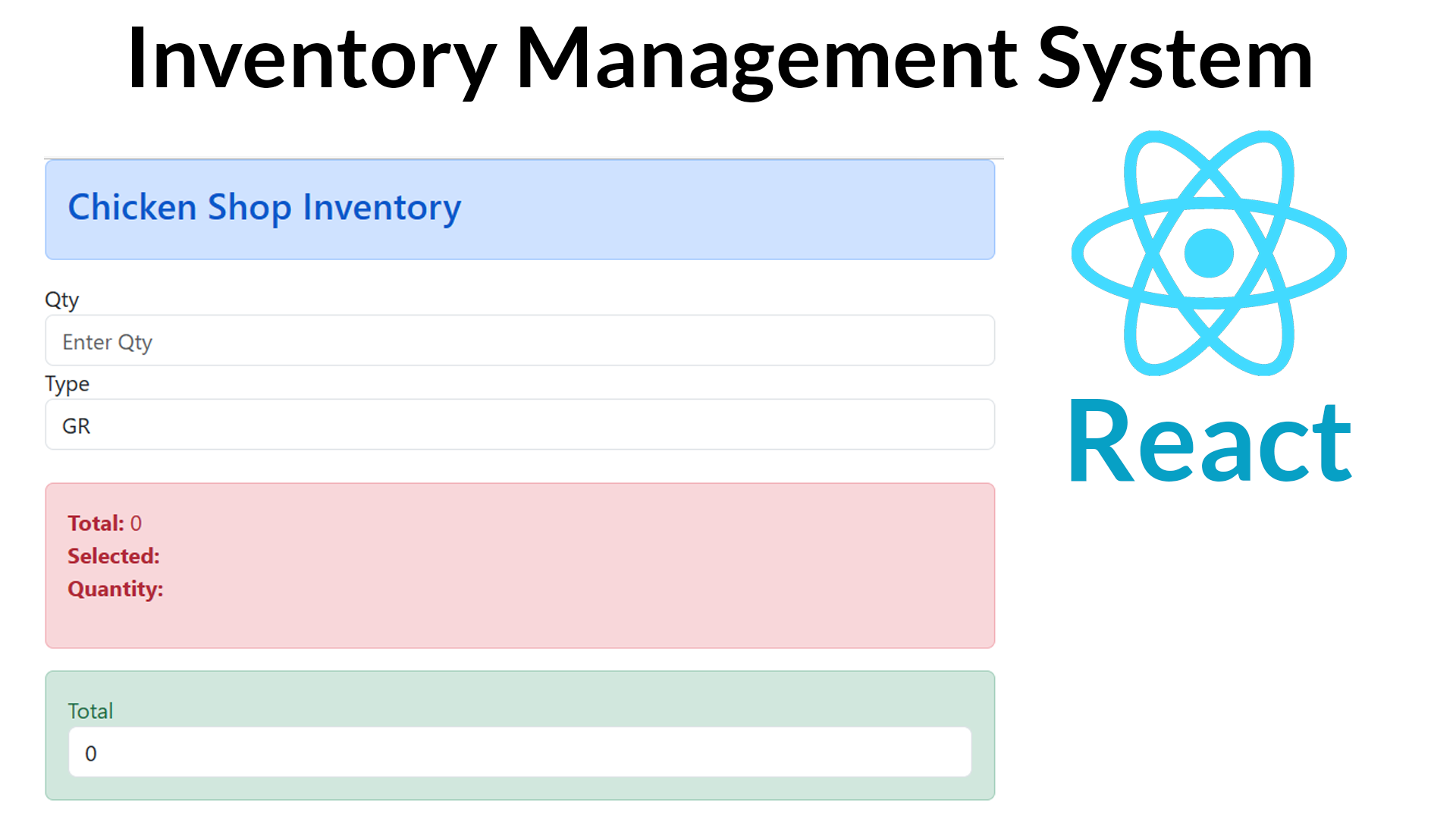 Inventory Management App in React - Tutusfunny