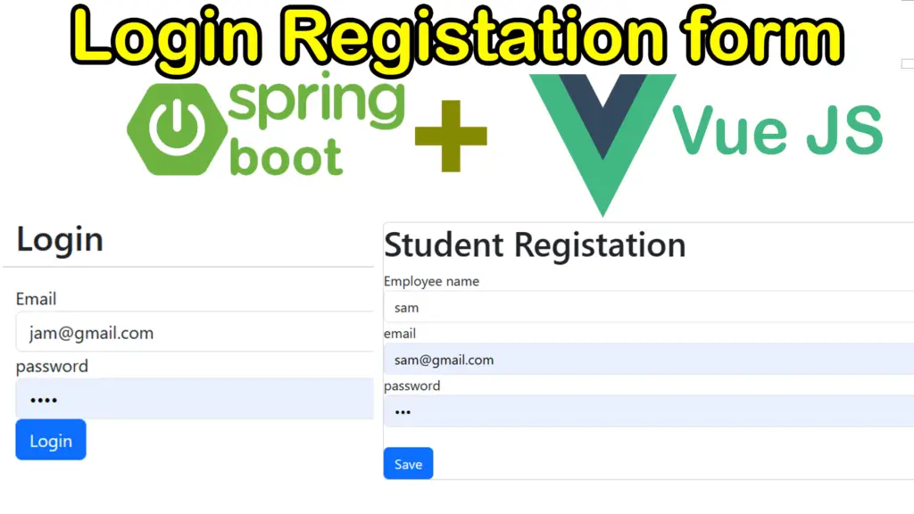 Login Registration Form Using Spring Boot Vue Js Tutusfunny