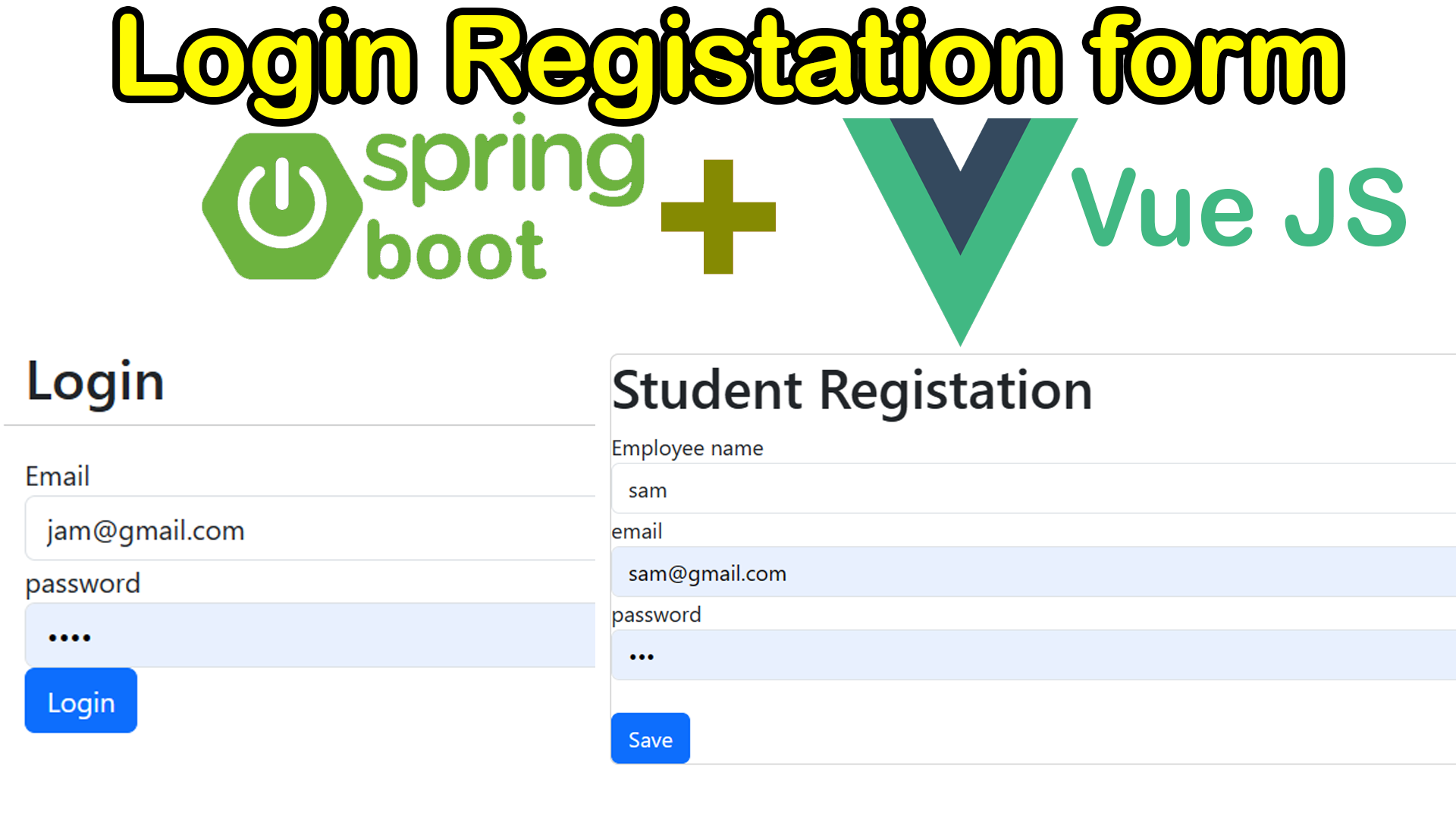 Login Registration Form Using Spring Boot Vue Js Tutusfunny