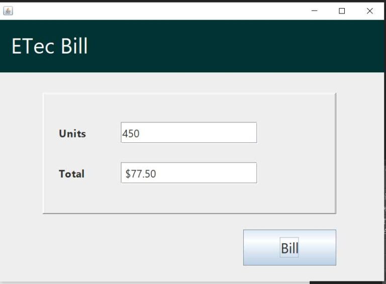 Electricity Bill Calculation using Java Application - Tutusfunny