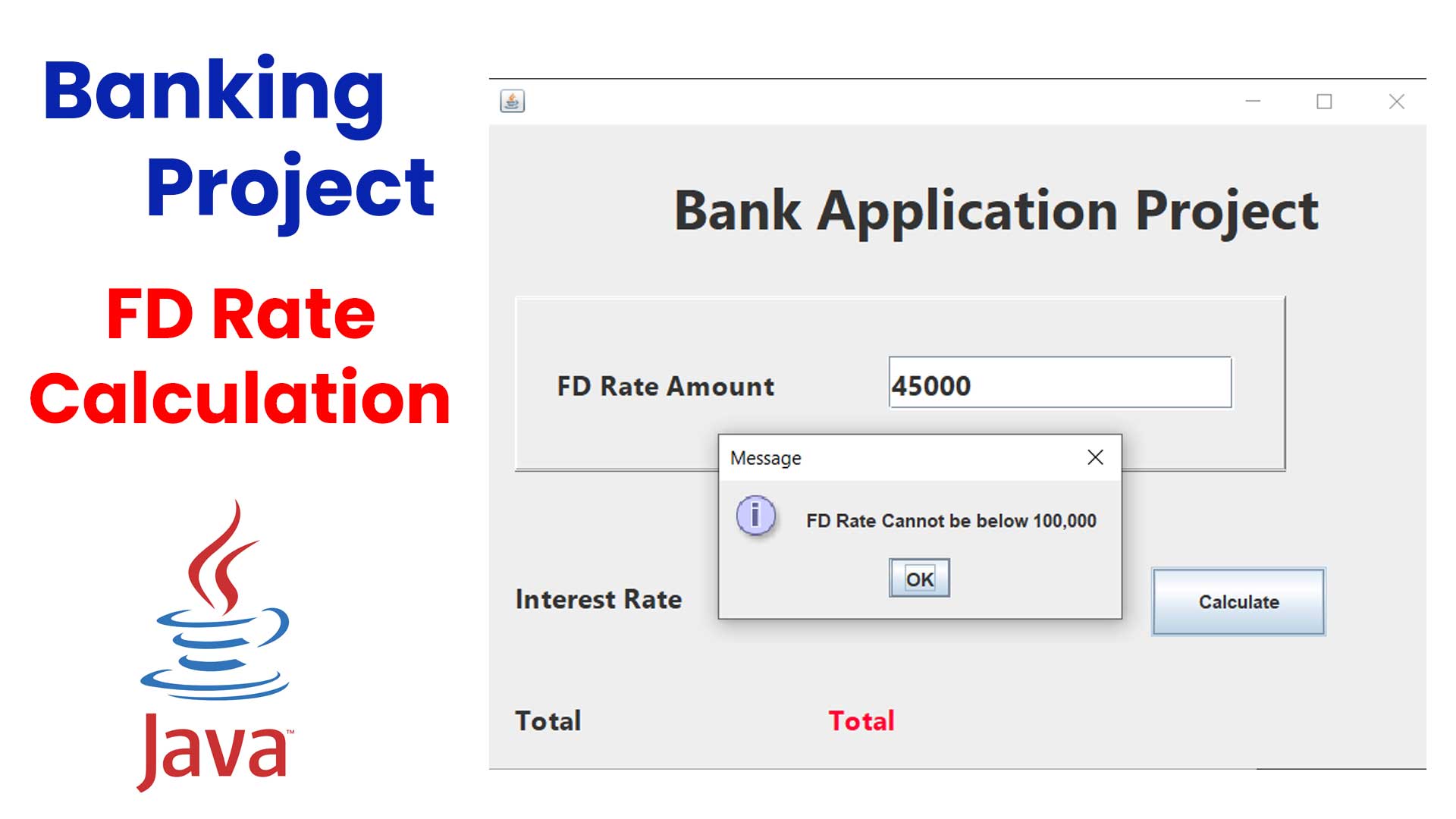 Java Banking Project Accurate Fd Rate Calculation Tutorial Tutusfunny