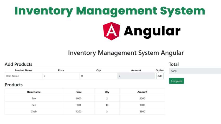 Inventory Management System Angular Step by Step - Tutusfunny