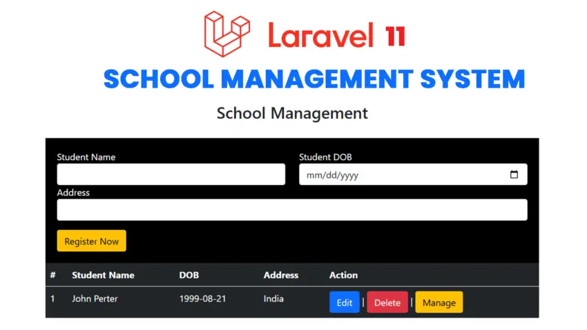 Laravel 11 School Management System - Tutusfunny