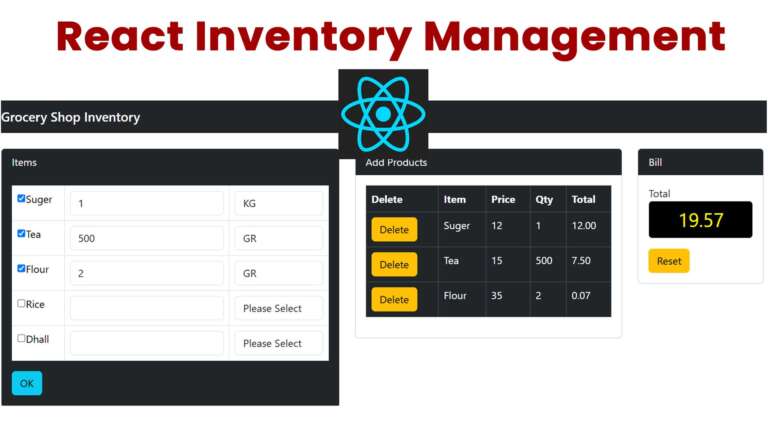 React Inventory Management System - Tutusfunny