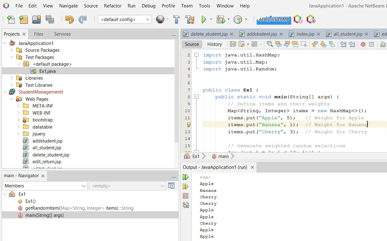 How to generate random with weight java - Tutusfunny